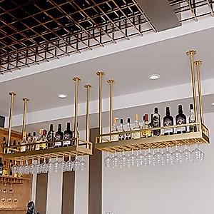 Ceiling Wine Rack Wall Shelf Storage Rack Wall Mounted Wine Glass Rack Home Bar Restaurant Kitchen Multifunctional Display Rack (Size : 120cm)