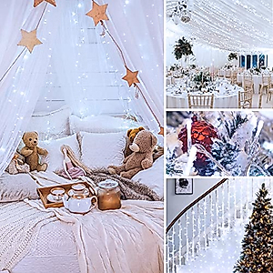 Christmas LED String Light Fairy Twinkle with 8 Flash Changing Modes,200 LED 66ft/20M Waterproof Decorative Lights for Kid's Bedroom, Wedding, Chirstmas Tree, Festival Party, Garden, Patio (White)