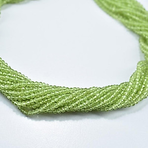 Natural Peridot roundella Faceted Beads 2.5mm 13 inch Long String Jewelry Making Gemstone Beads for Necklace Bracelet