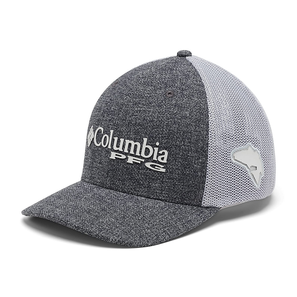 Columbia Unisex PFG Logo Mesh Ball Cap - Mid, Grill Heather/Cool Grey, Large/X-Large