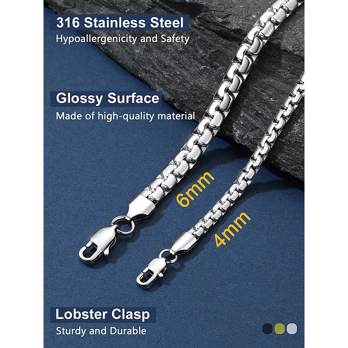 Man Chain Necklace Steel 28 inch Stainless Jewelry Gift