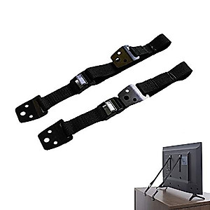 Anti Tip Furniture and TV Safety Straps | Earthquake Proof | Heavy Duty Mount Anchor For Baby Proofing Flat Screen TV, Dressers, Cabinets, Wardrobe, Bookcase | Bolts and Metal Parts Included - 2 Pack