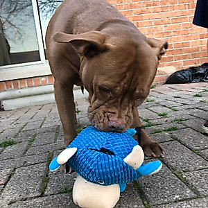 SmartPetLove Snuggle Puppy Tender-Tuffs Round Plush Dog Toys Bundle - Cow, Pig, and Elephant - Large Tough Animal Squeaky Ball Toys