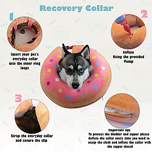 Barks & Mulligans Bundle Surgical Recovery Suit for Dogs After Surgery Onesie and Dog Donut Collar, Dog Surgery Suit Female Spay and Male Kit with Dog Cones for Large Dogs, Medium and Small, with Pump