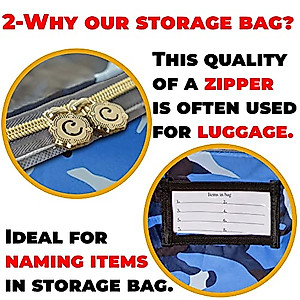 Professional Heavy Duty Extra Large Storage Bag, Moving Bag, for Traveling, Moving And Clothes, Oxford Material !!! [100L] 3 Sides Handles, Carry up to 66LB - 30KG, With Name Holder, Waterproof, Anti Lint, Clothes Organization (Camo - 1 Pack)