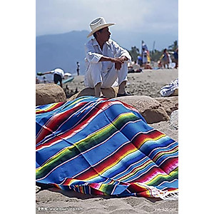 Charlbytion Decorative Table Runners Soft Cozy for Bed or Sofa Farmhouse Outdoor Throw Blankets Camping or Picnic Restaurants Hotel Patio Tablecloth. (55''x85'', Blue)