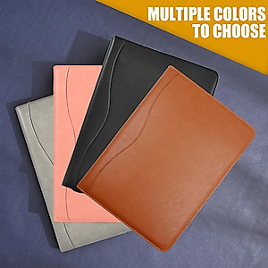 Deziliao 3-Ring Padfolio Portfolio Binder Organizer, Document Organizer Folio, 10.4 Inch PU Leather Business Portfolio with Zipper, Business Planner Notebook Organizer for Women/Men（Brown）