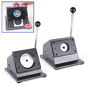 Button Badge Maker Punch Press Machine Manual Round Shape Graphic Punch Die Cutter for 1.93in Badge Round Corner Cutter Heavy Duty Punch Button Making Tool (Round Shape 1.93in)