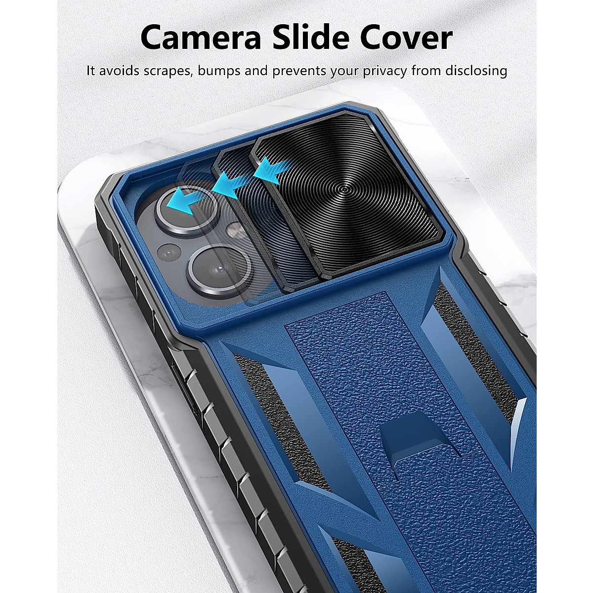 WTYOO Case for OnePlus Nord N20 5G: Military Grade Drop Proof Phone Protective Cover with Kickstand and Slide Cover Protection - Shockproof TPU Matte Textured