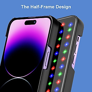 YOLOLAND iPhone 14 Pro Max Phone Case, RGB Led Luminous Phone Case, Starry Sky Shining, Colorful Flashes
