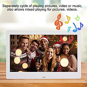 10inch Digital Photo Frame, HD Photo Album Electronic with Remote Controller Function of ElectronicCalendar Ideal for FriendsChildren (US Plug 100‑240V)