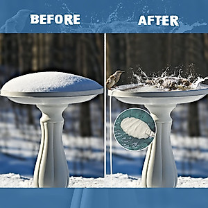 Bird Bath De-icer Heater with Aluminum Base, Outdoors Pond De-icer 60 Watts for Winter Deicer, Birdbath Deicer Water Heater Thermostatically Controlled for Patio Yard and Lawn (Solid Color Style)