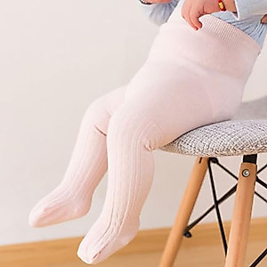 AwarFy Toddler Kids Baby Girls Cotton Solid Warm Leggings Pantyhose Stretchy Basic Full Length Pants Formal (E-Pink, 2-4 Years)