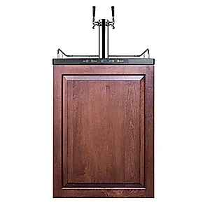 Summit SBC635MBIIFTWIN Built-in Commercial Beer Dispenser, Auto Defrost with Digital Thermostat, Dual Tap System, Panel-ready Door, and Black Cabinet