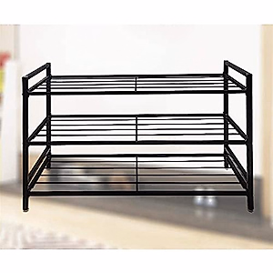 llibnn Shoe Rack,3 Tier Metal Shoe Rack,Shoe Storage Organizer,for Living Room, Hallway and Cloakroom,Sturdy Design, Space Saving,602546cm