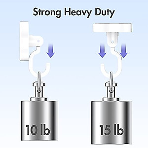 BPB Ceiling Hooks Wall Sidewall Adhesive Hook-10 Pack [No Drilling] Mounted Shower for Hanging Small Plants Towel Coat Bag Robe Clothes for Bathroom Bedroom Kitchen Door Hanger Decorations