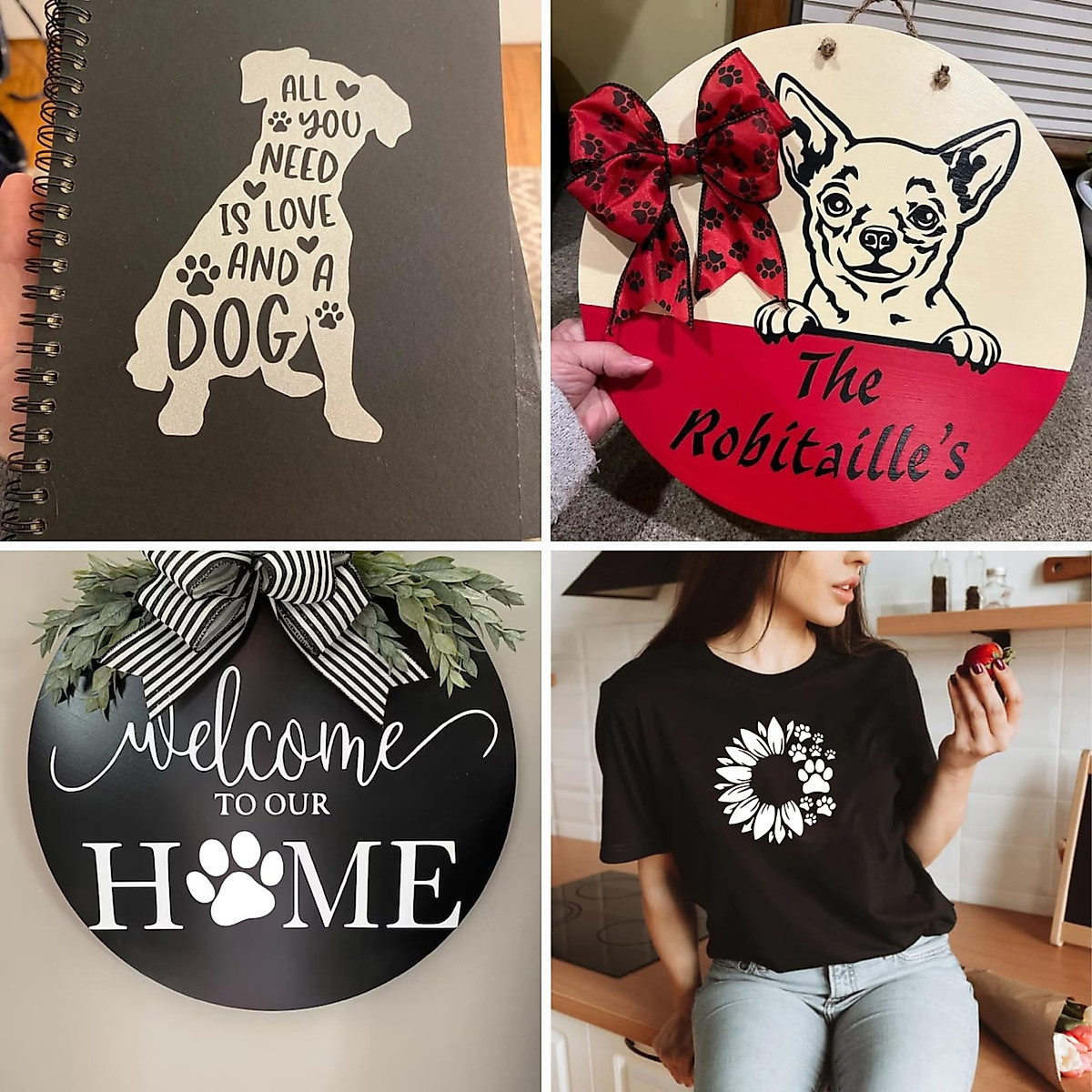 16 Pieces Dog Stencils Dog Paw Stencil for Painting on Wood Reusable Painting Templates for DIY Crafts Scrapbook Sign Shirt Canvas (16 Dog)