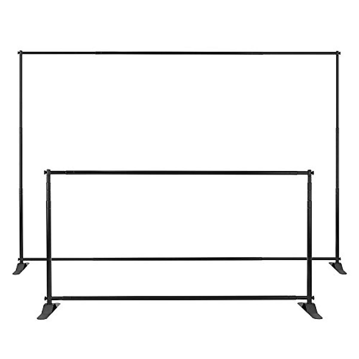 Banner Stand Backdrop - Banner Holder with Adjustable Poster Stand & Retractable Height Up to 5x7 - 8x10 ft Adjustable Telescopic Display Stand for Trade Show, Photo Booth, Wall Exhibitor Background