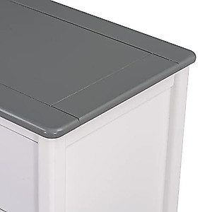 Merax Dresser, White+Gray Modern Rustic Wood 6 Drawers, Wide Storage Cabinet for Kids, Baby Closet, Clothes, TV Stand for Bedroom Childern Room