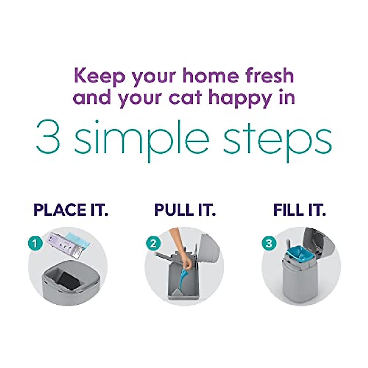 Litter Genie Easy Roll Continuous Refill Bags (1-Pack) | Multi-Layers of Odor-Barrier Technology | Includes 24 Bags