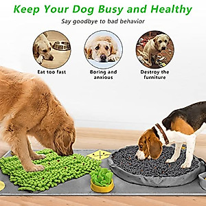 Snuffle Mat for Dogs, 37.8'' X 18.9'' Sniffing Mat Dog Feeding Mat for S/M/L Dogs, Slow Feeder Interactive Dog Puzzle Toys for Slow Eating and Stress Relief
