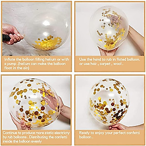 Gold and Black Balloon Garland Kit, 104Pcs Black and Gold Balloons Party Decorations 4 Size Black Gold Latex Party Balloons for Black and Gold Birthday Decorations, New Years, Wedding, Graduation