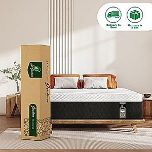 JEEKEA Full Size Mattress in a Box - 10 Inch Memory Foam Mattress Full Size Bed - Hybrid Mattress Full for Back Pain Relief - Medium Firm Mattress with Motion Isolation & Strong Edge Support