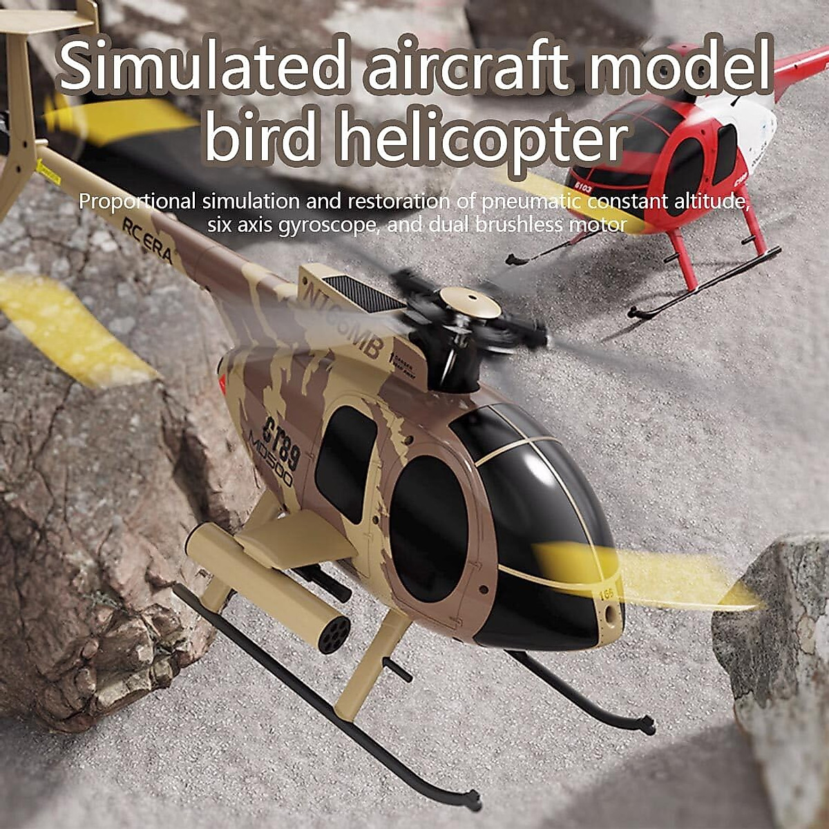 Newcomer MD500 C189 RC Helicopter, Aircraft Model 1/28 2.4G 4CH Single-Rotor Helicopter Model, Remote Helicopter Toys for Boys and Girls (RTF Version/Red and White)
