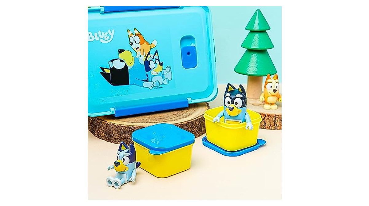 Zak Designs Bluey Reusable Plastic Bento Box with Leak-Proof Seal ...