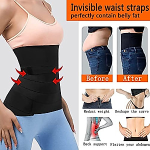 Auronp Waist Trainer for Women Lower Belly Fat,2023 Upgraded Waist Wrap,Sweat Band Waist Trainer for Women,Non-Slip,Waist Trainer for Women Plus Size