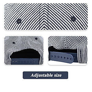 Toddler-Striped-Baseball-Hat American-Flag Snapback Hat Boys Cotton Sun Hat (Blue, 2-6Years)