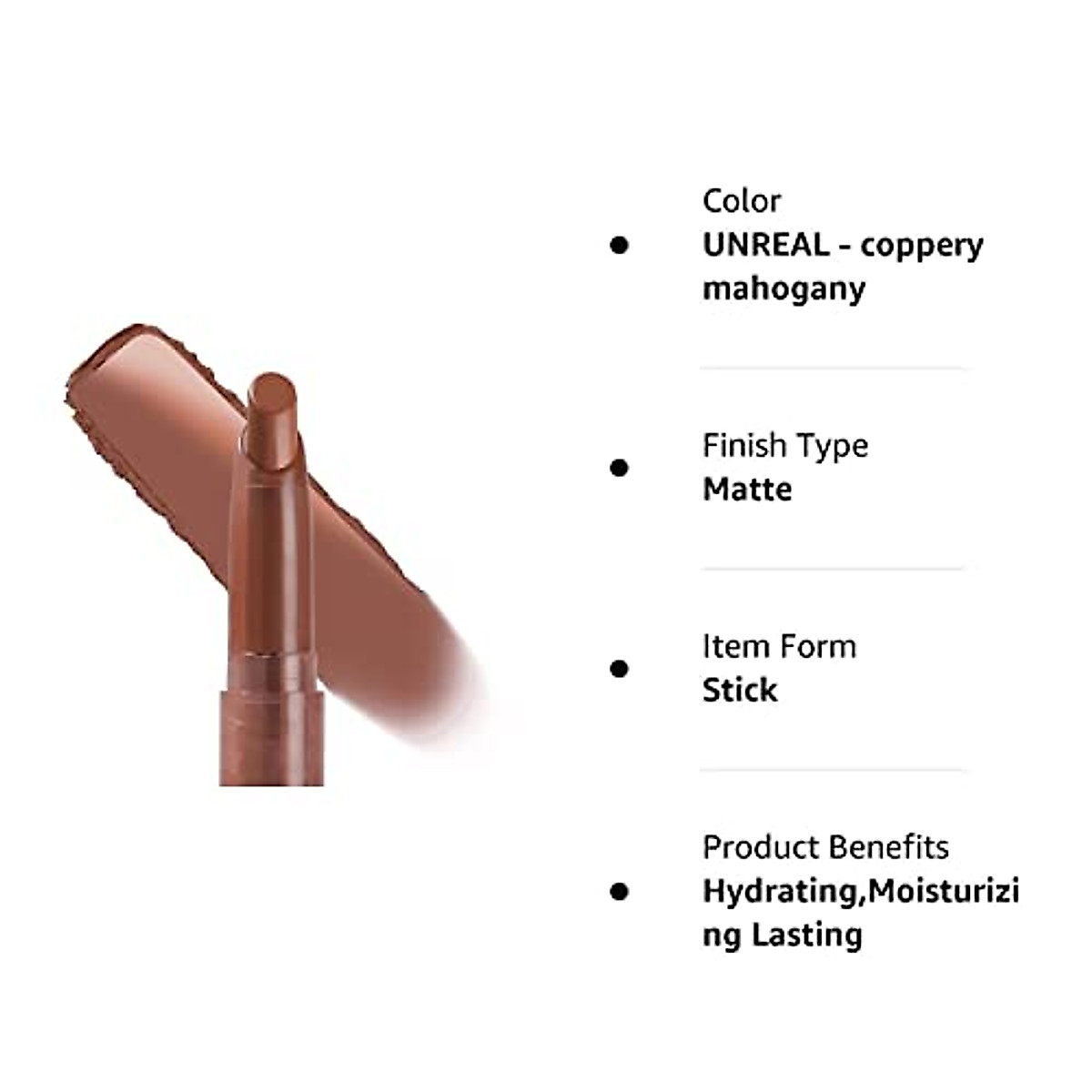 ColourPop UNREAL Lippie Stix Matte Lipstick Full Size - Super-Pigmented Moisturizing Lasting Long-Wear Hydrating (coppery mahogany)