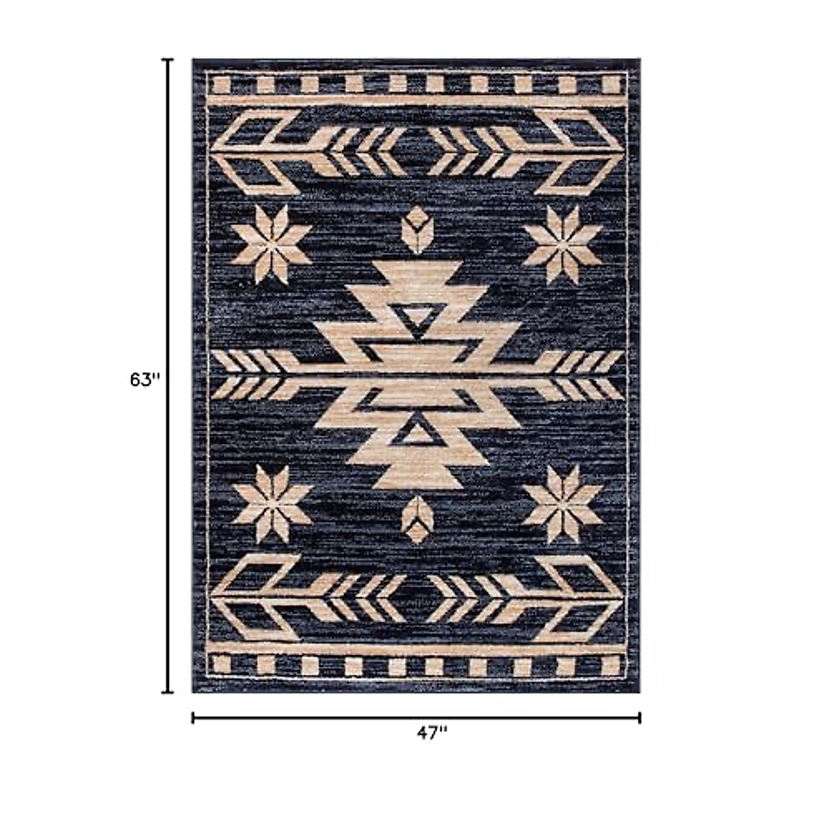 Well Woven Canton Blue Southwestern Medallion Area Rug 4x6 (3'11" x 5'3")