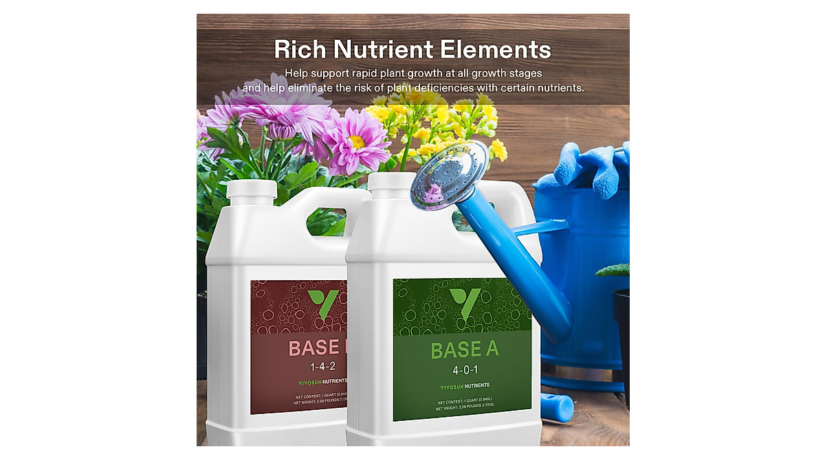 VIVOSUN Plant Food Nutrients Bundle for Indoor & Outdoor