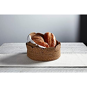 Mud Pie Scalloped Jute Basket Set, Brown