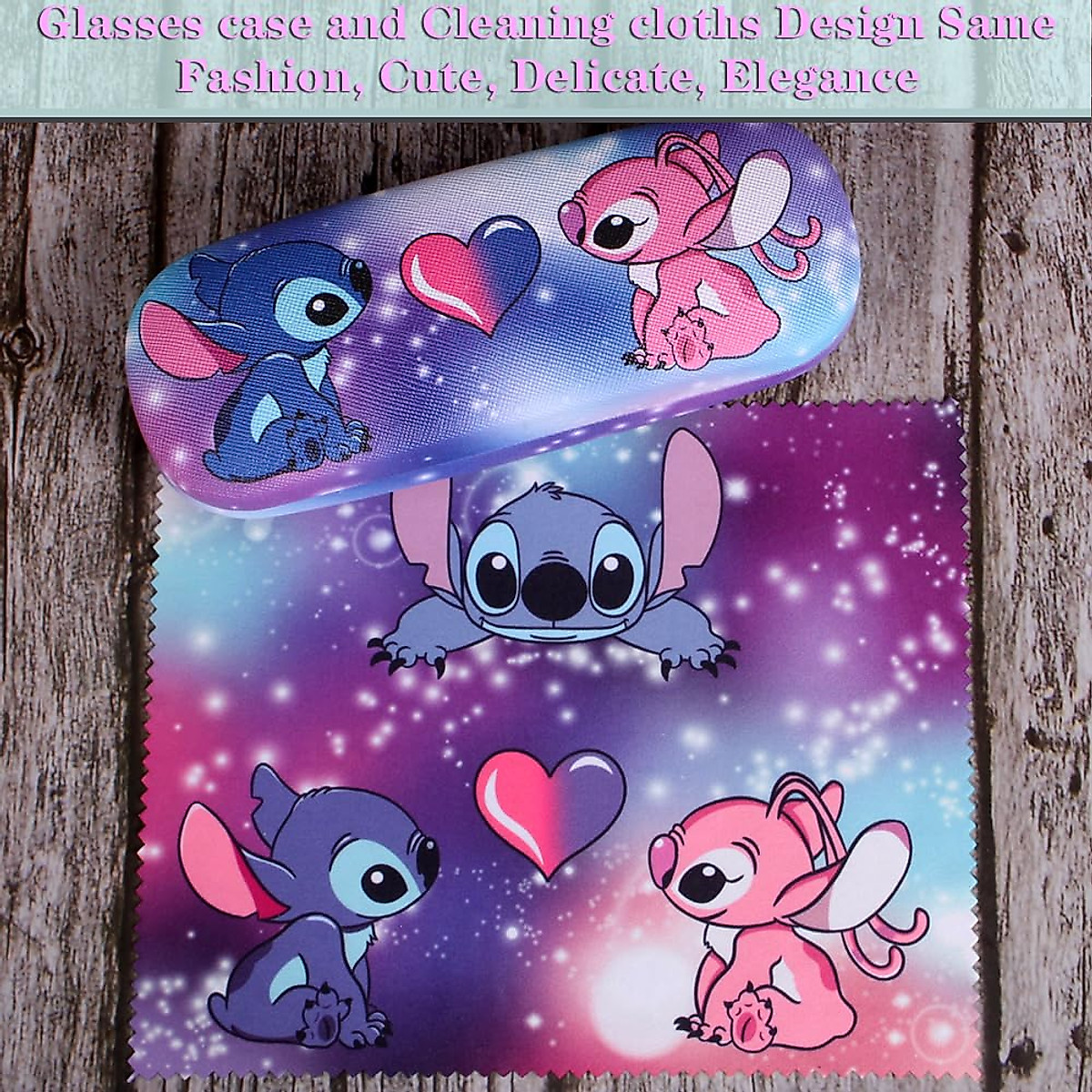 ADBGV Cute Eyeglass Cases Kids Hard Shell Storage Case Protective Box With Glasses Cloth Adjustable Glasses Strap Ear Grips Hook