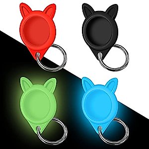 4 Pack Silicone Case for Apple Air Tag Cover,Protective Cover for Apple airtag Skin with Keychain Ring and Safe for Apple Airtag Tracking Locator Anti-Lost Tracker Finder Protector (4 Pack 1)
