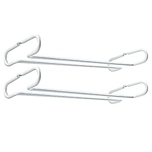 Warmery 2 Pack Wine Glasses Hanging Rack, White Stemware Rack Holder Under Cabinet, Metal Wall Mount Wire Hanging Rack Storage Hanger Organizer with Screws for Kitchen Bar (10.3in)