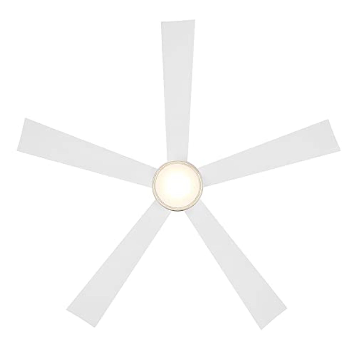 Wynd Smart Indoor and Outdoor 5-Blade Ceiling Fan 60in Matte White with 3000K LED Light Kit and Remote Control works with Alexa, Google Assistant, Samsung Things, and iOS or Android App