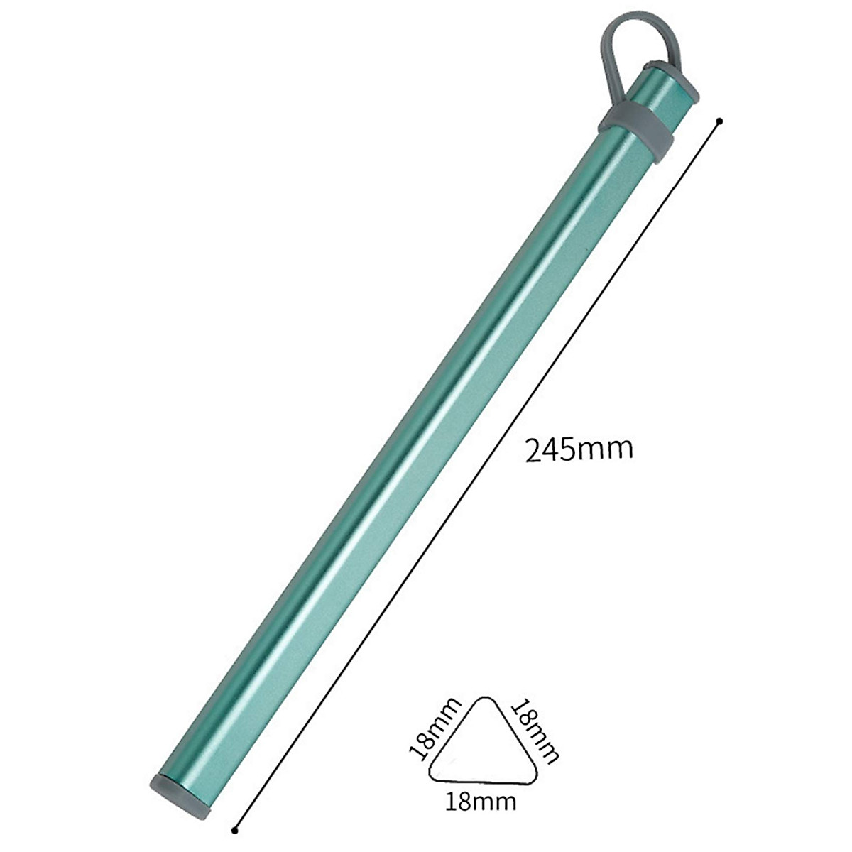 Nuhikap 2X Chopsticks Storage Tubes Aluminum Alloy Box Case for Titanium Chopsticks Storage Box Without Chopsticks Green & Gray