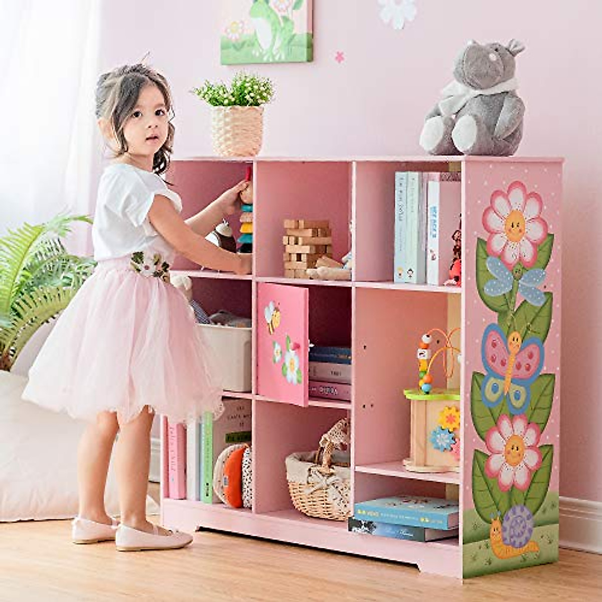 Fantasy Fields - Magic Garden Adjustable Cube Bookshelf, 9 Cube Storage Bookshelf