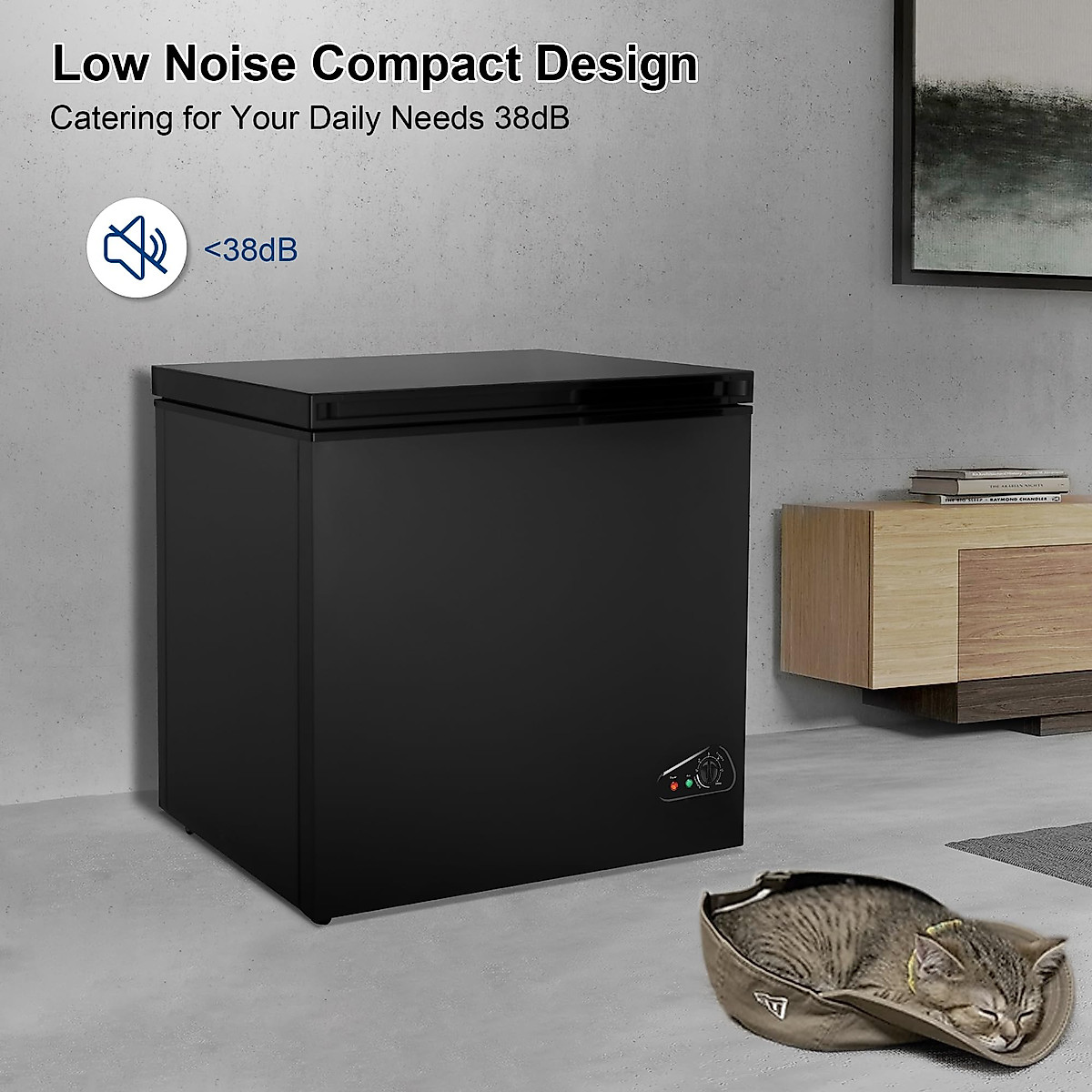 7.0 Cubic Feet Chest Freezer, Deep Freezer with Removable Basket, 7 Adjustable Thermostat, Easy Defrost Drain, Compact Small Freezers Free Standing Top Open Door for Homes