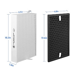 Breshair HPA5200B True HEPA Replacement Filter Compatible with Honeywell HPA 5200 5220 5250 3200 Air Purifiers, 2 R HEPA, 2 S Carbon and 4 A Pre-Filters, Part # HRF-R HRFSC1 HRF-ARVP200 HRF-A200