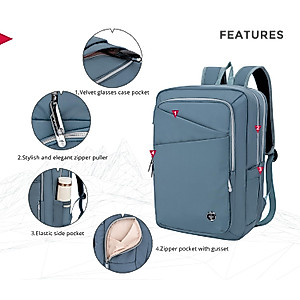 Swissdigital Design Laptop Backpack For Women, College Bookbags With USB Charging Port, Large Capacity Computer Backpacks For Work Business Blue (KATY ROSE SD1006F-13)