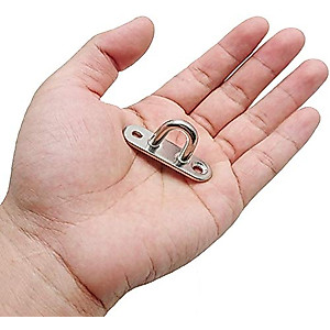 15 Pcs 1.8 Inch 304 Stainless Steel Ceiling Hooks Pad Eyes Plate Marine Hardware Hooks with Screws