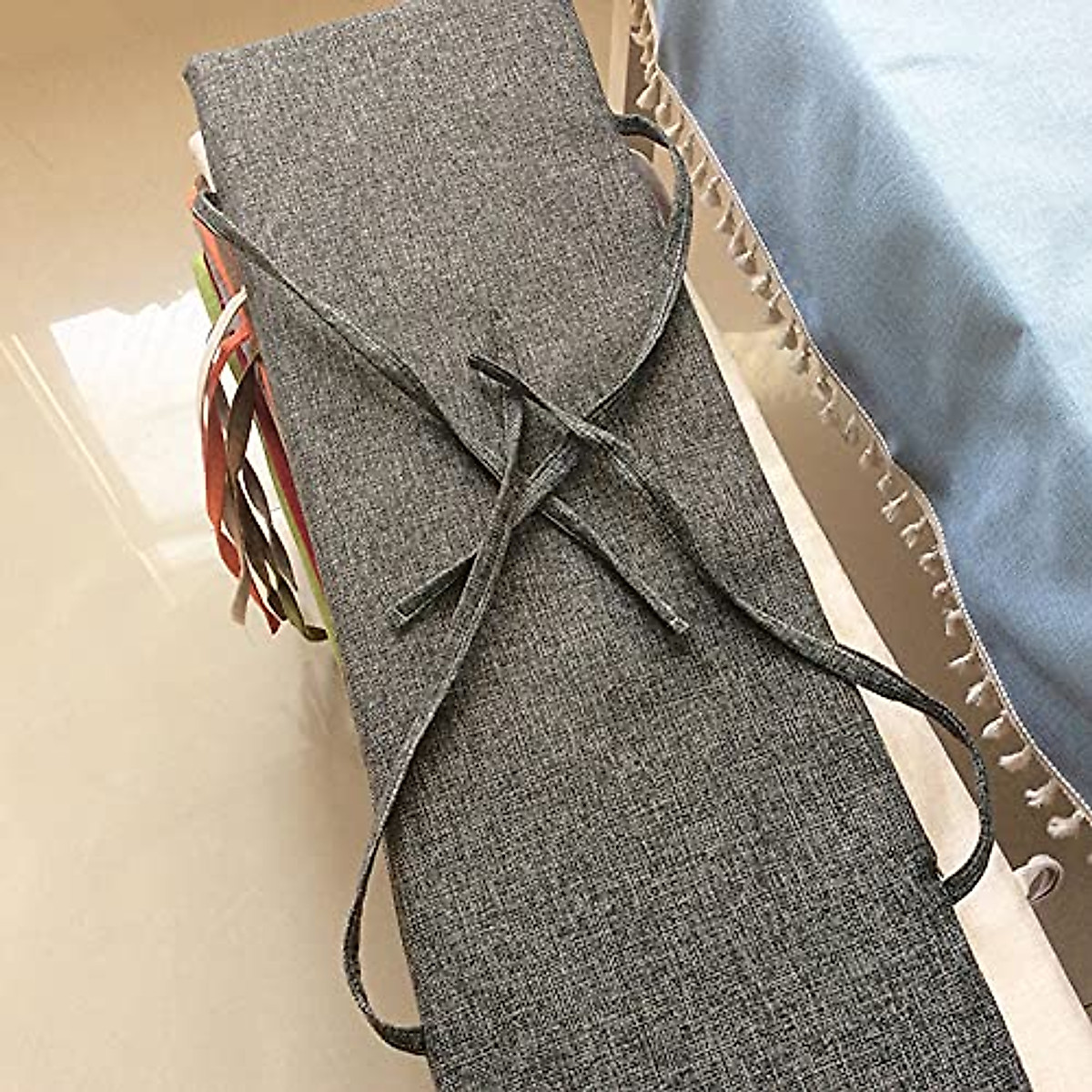 WanJing Porch Swing Seating Pad with Ties,Patio Rectangle Bench Cushion Garden Swing Loveseat Pad,Indoor Porch Fresco Replacement Mattress,Washable Dining Seat Pad, Light Grey, 48x14 inch