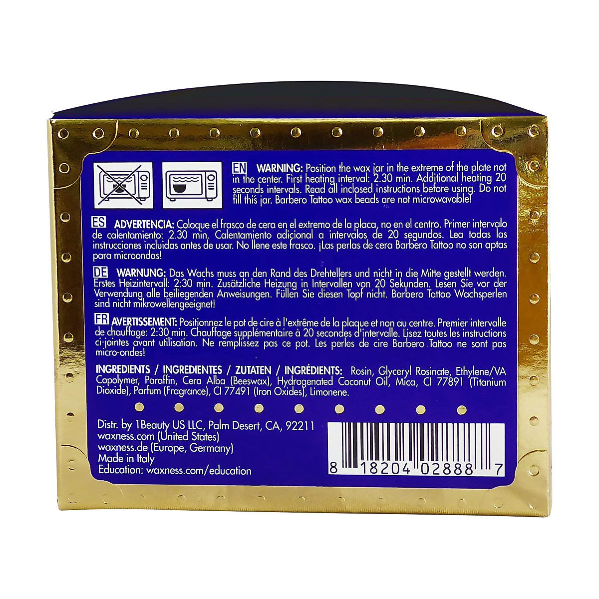 Waxness Premium Gold Microwavable Hair Removal Stripless Wax Kit 8.45 Ounces