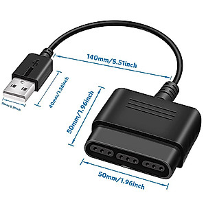 vienon PS2 Controller to USB Adapter Converter, 2 Pack Compatible with PS1/PS2 Controller Gamepad to PS3/PC Controller No Need Driver