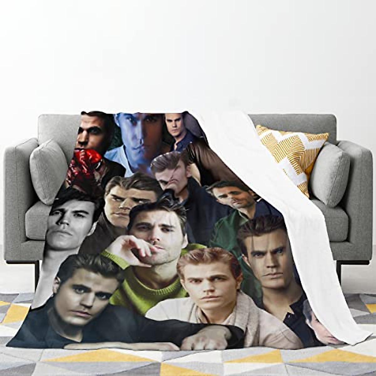 Soft Collage Blanket Paul Wesley Anti-Pilling Flannel Throw Blanket for Men/Women 50"×40", Home Decor