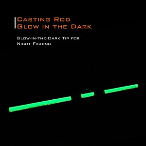 Catfish Pro Tournament Series Casting Rod - 7'6" One-Piece Rod with S-Glass, E-Glass & Carbon Graphite Construction, Super Grip, Glow Tip, Heavy-Duty Stainless-Steel Guides - Ideal for Big Catfishing!